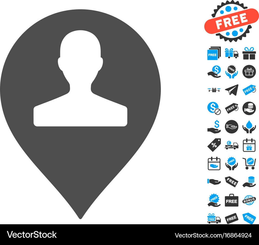 Monument marker icon with free bonus Royalty Free Vector