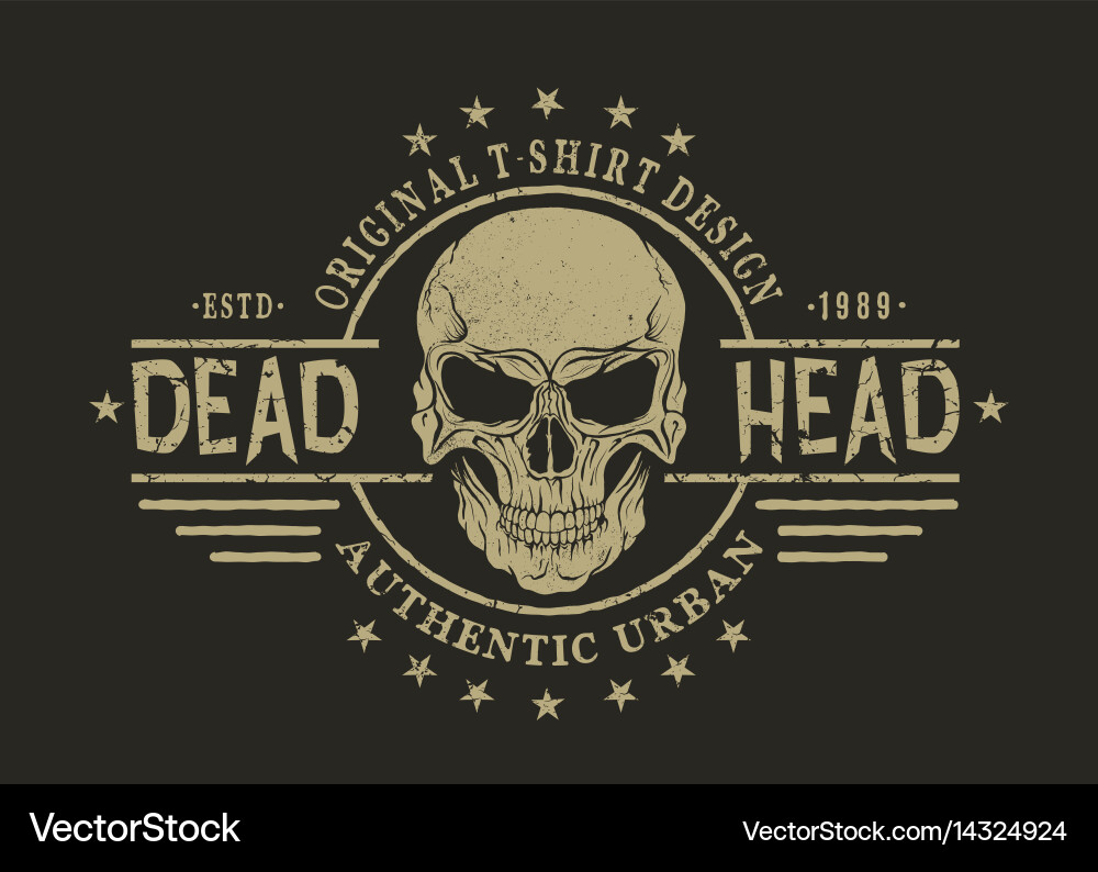 Retro emblem with skull Royalty Free Vector Image