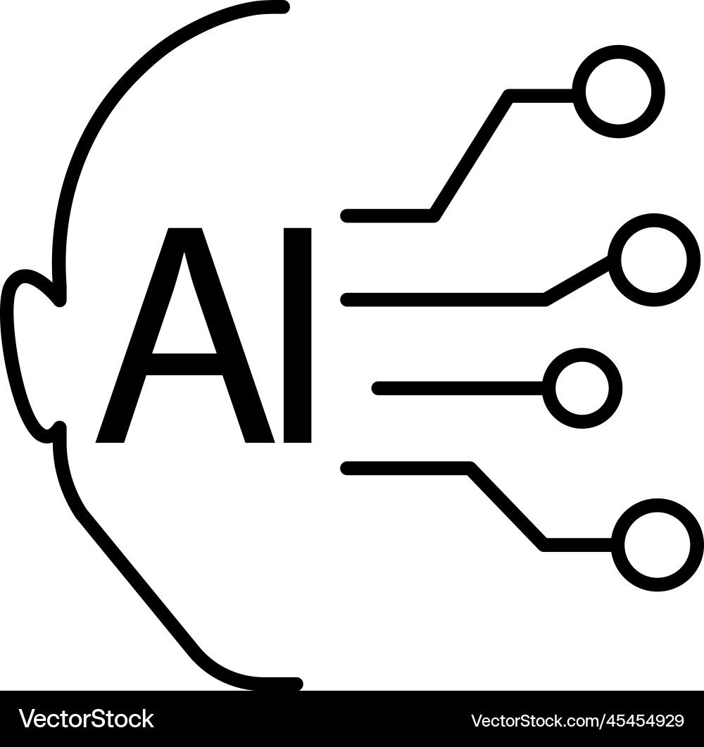 Ai artificial artificial intelligence Royalty Free Vector