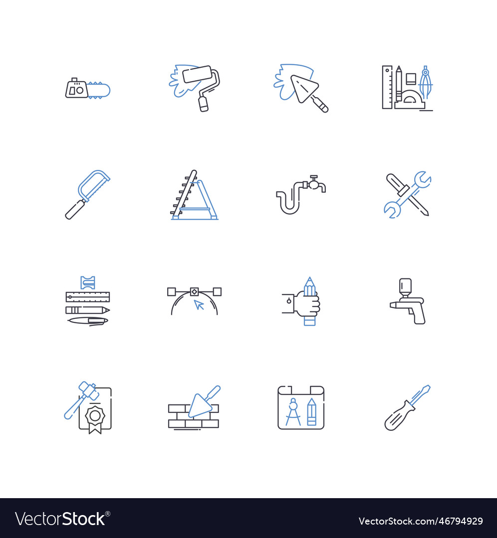 Applied mathematics line icons collection Vector Image Applied mathematics line icons collection Vector Image