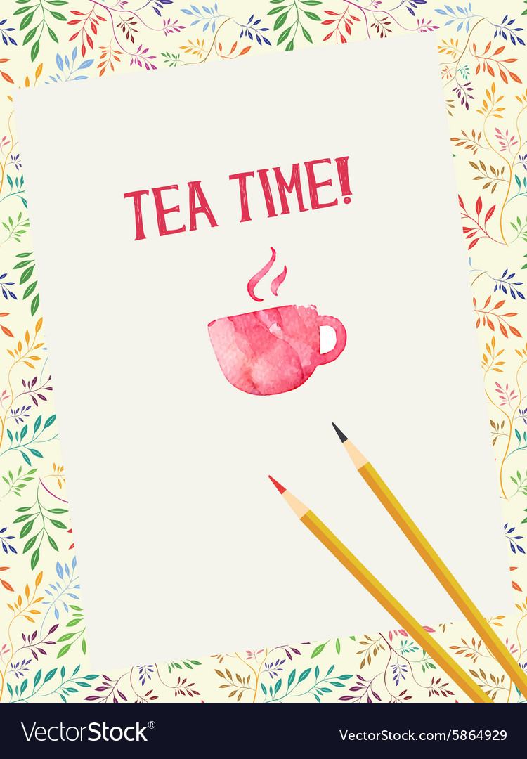 Tea time Royalty Free Vector Image - VectorStock