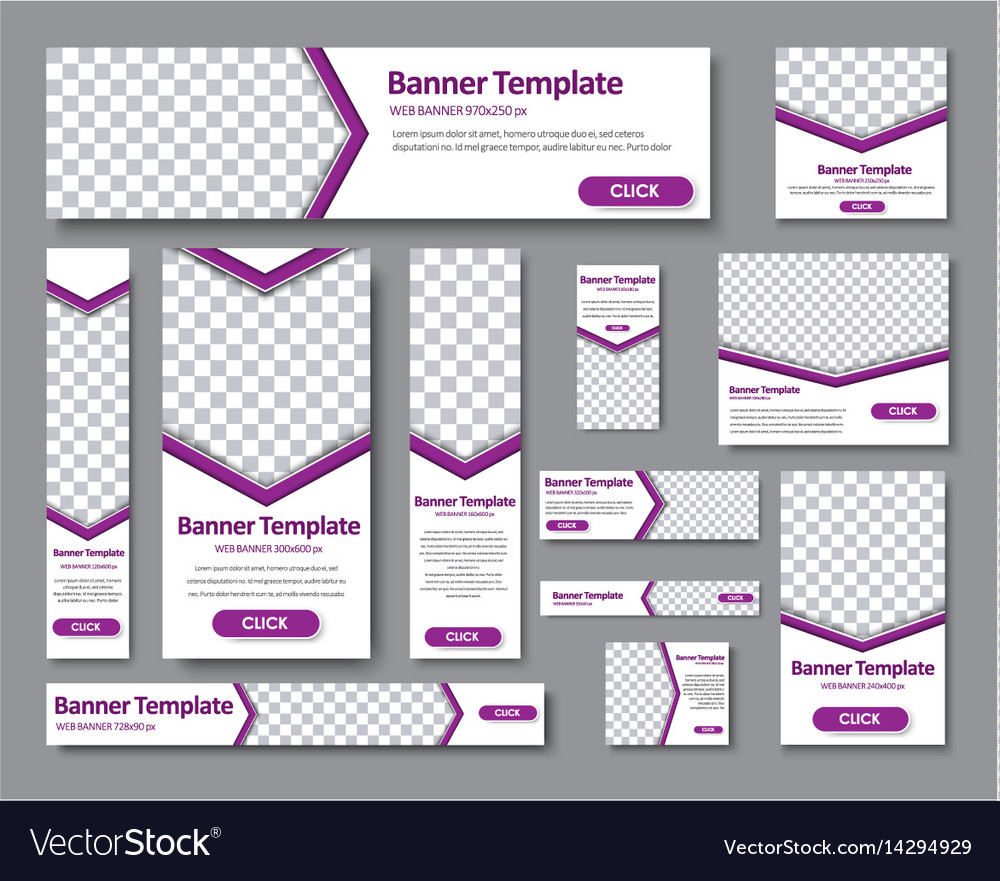 Templates Web Banners In Standard Sizes With Vector Image