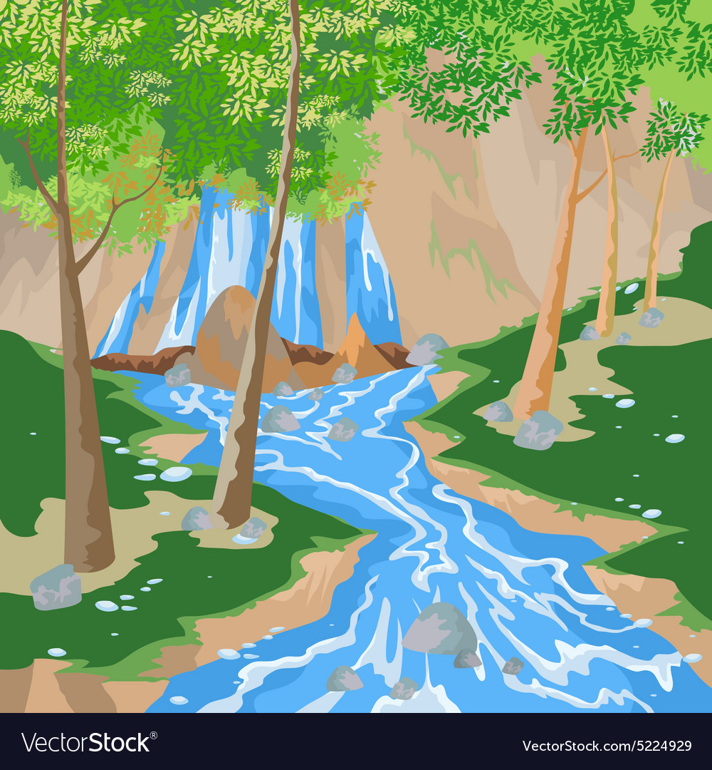 Waterfall Royalty Free Vector Image - VectorStock