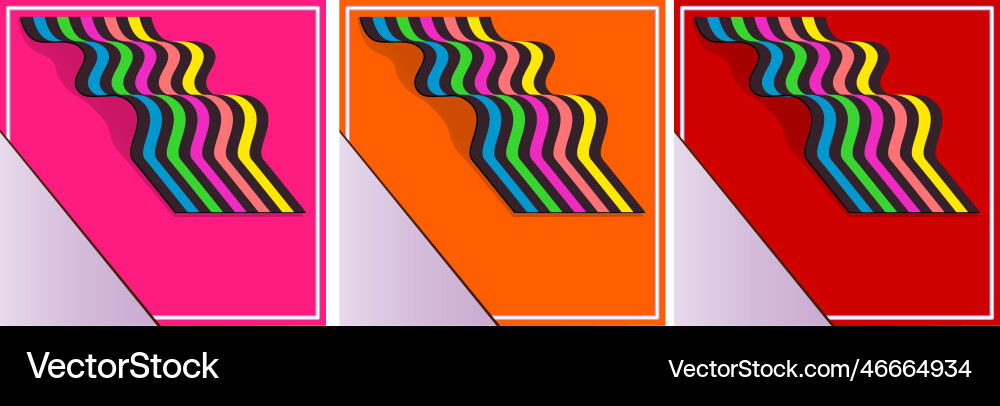 Abstract poster with a neon stripe wave Royalty Free Vector