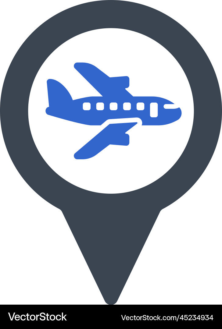 Airport location icon Royalty Free Vector Image