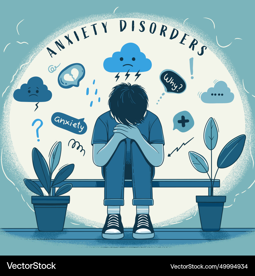 Anxiety disorder concept Royalty Free Vector Image