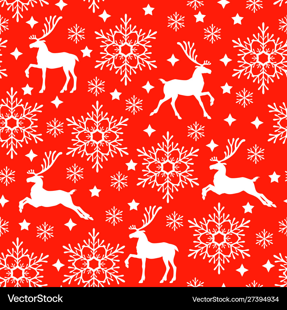 Christmas pattern seamless with deer Royalty Free Vector