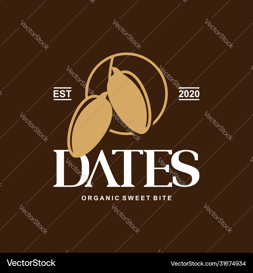 Dates logo food graphic design element Royalty Free Vector