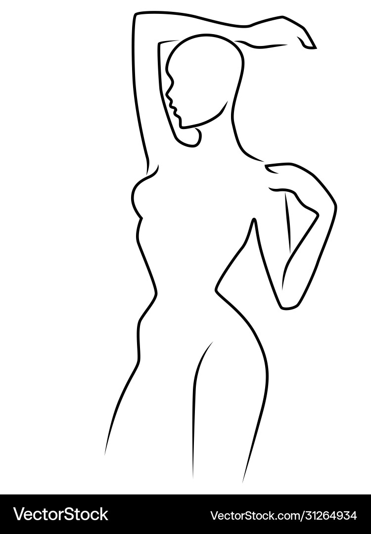 Outline sensual lady Royalty Free Vector Image