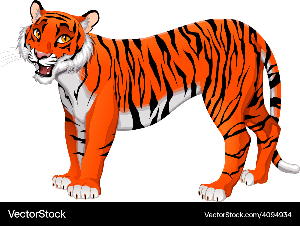 Red cartoon tiger Royalty Free Vector Image - VectorStock