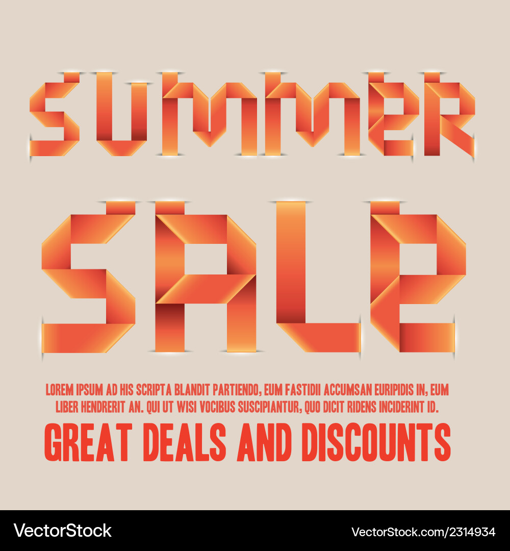 Summer sale over orange background Royalty Free Vector Image