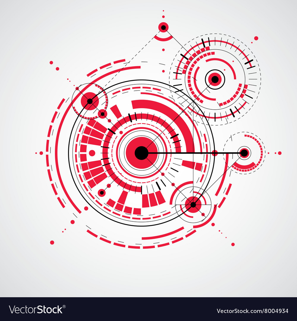 Technical plan red abstract engineering draft Vector Image
