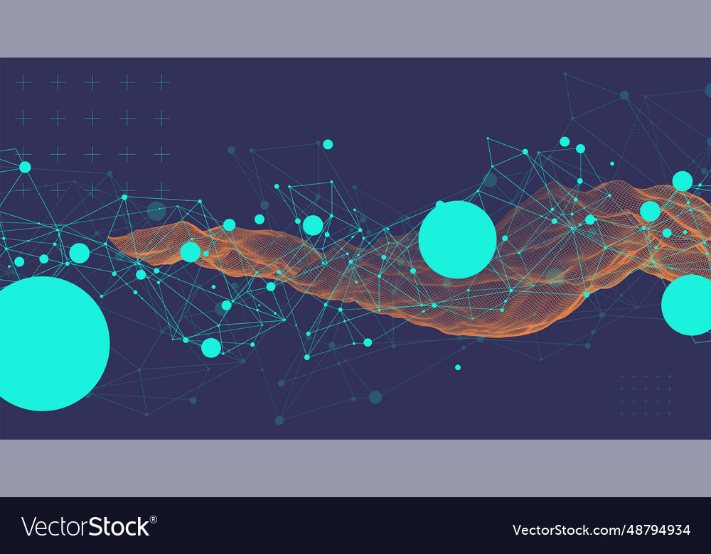 Wireframe background with plexus effect Royalty Free Vector
