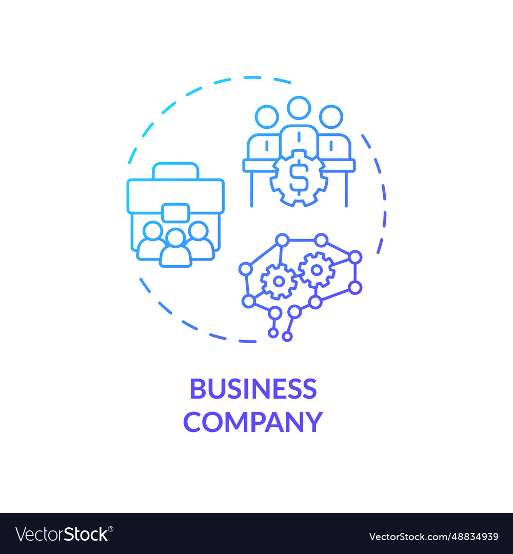 2d Gradient Thin Linear Icon Business Company Vector Image