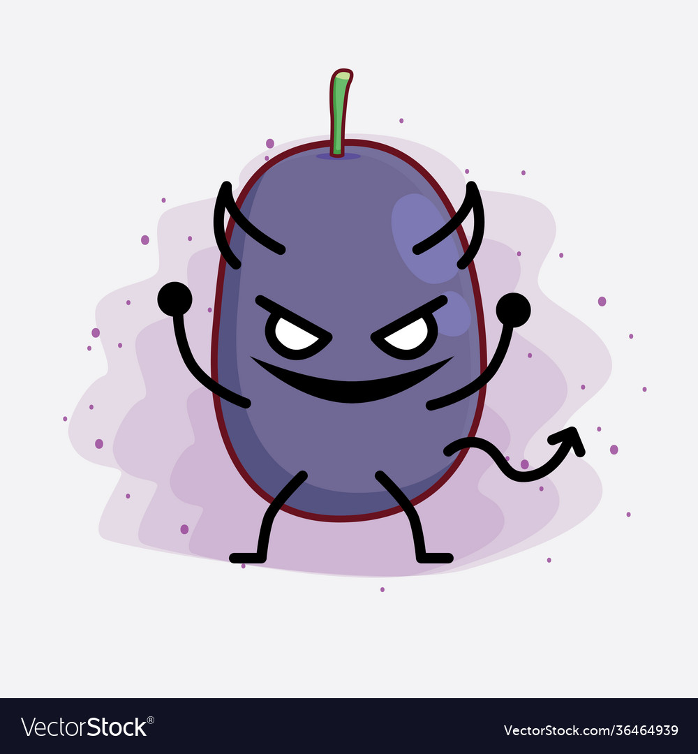 Java plum fruit cute character with simple face Vector Image