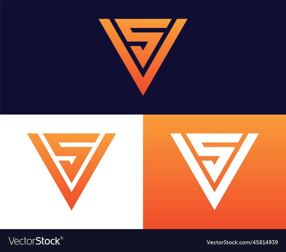 Letter s v logo design creative minimal Royalty Free Vector