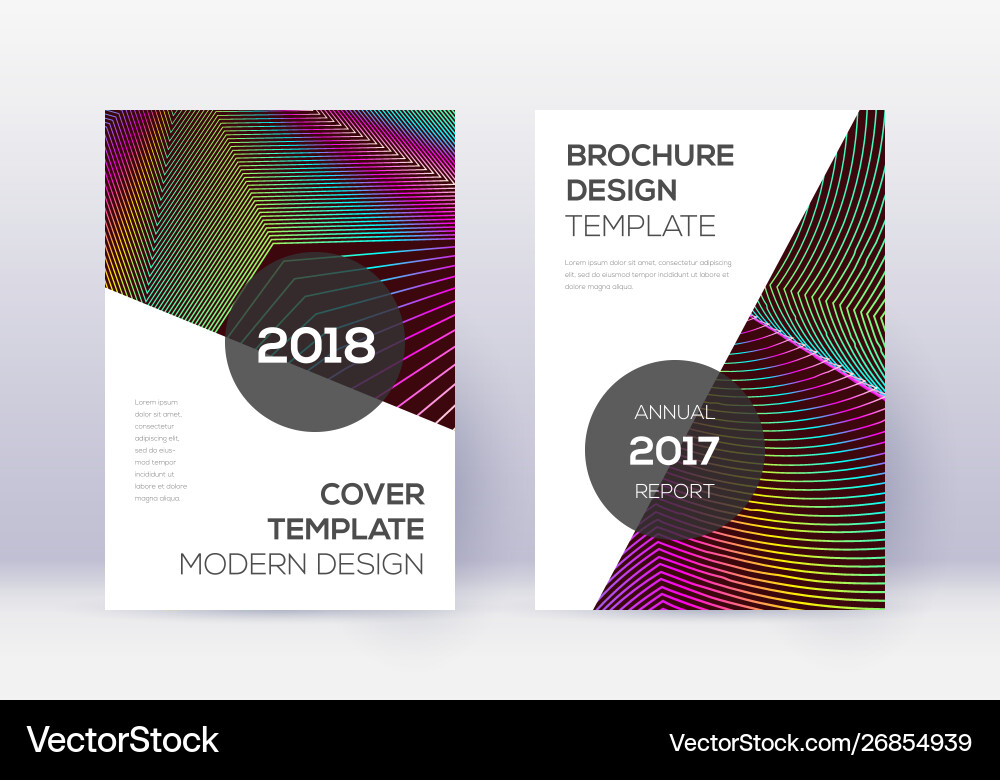 Modern cover design template set rainbow abstract Vector Image