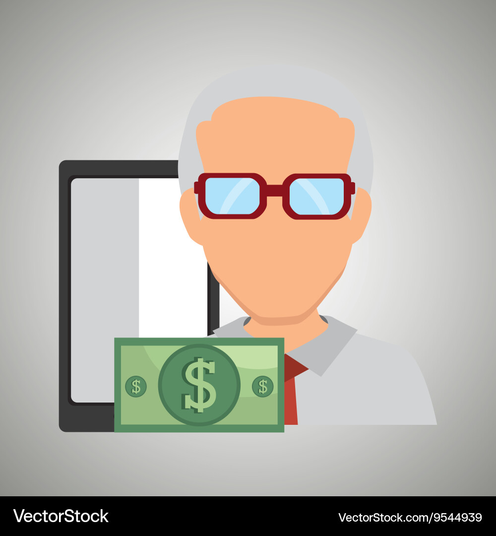Person and money concept design Royalty Free Vector Image
