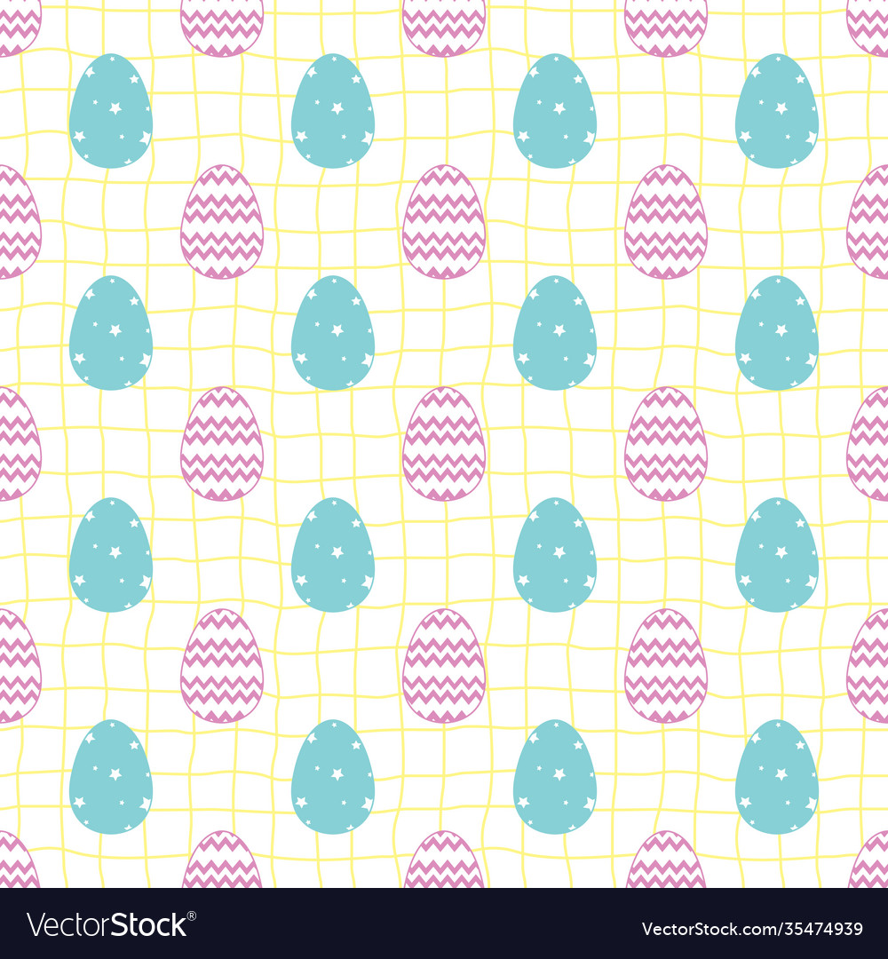 Seamless easter pattern with eggs Royalty Free Vector Image