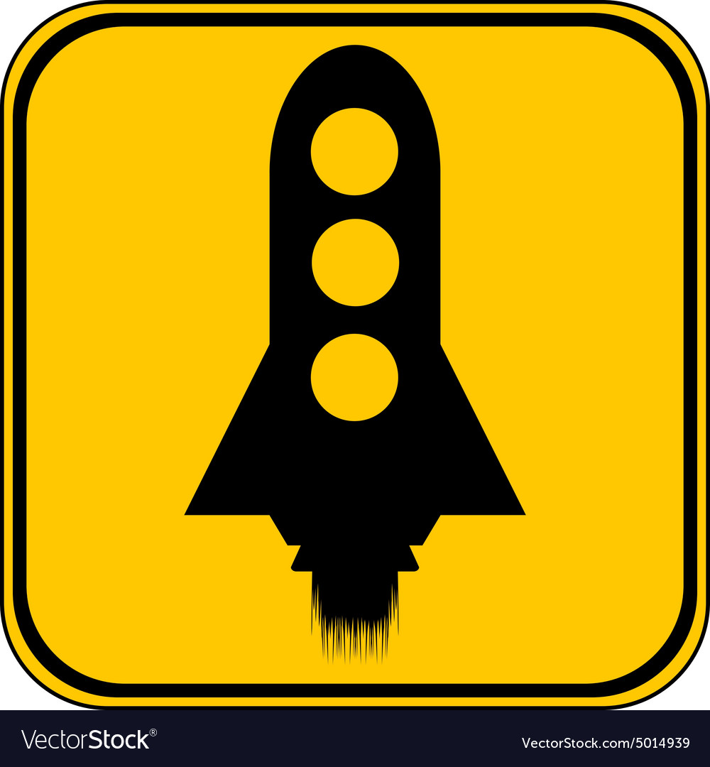 Starting rocket button Royalty Free Vector Image