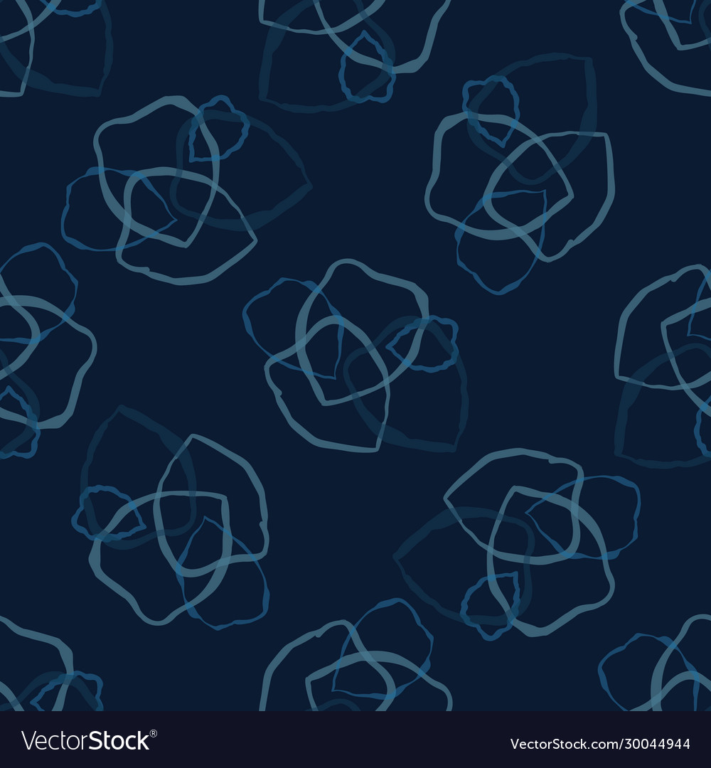Dark classic blue scribble shape texture Vector Image
