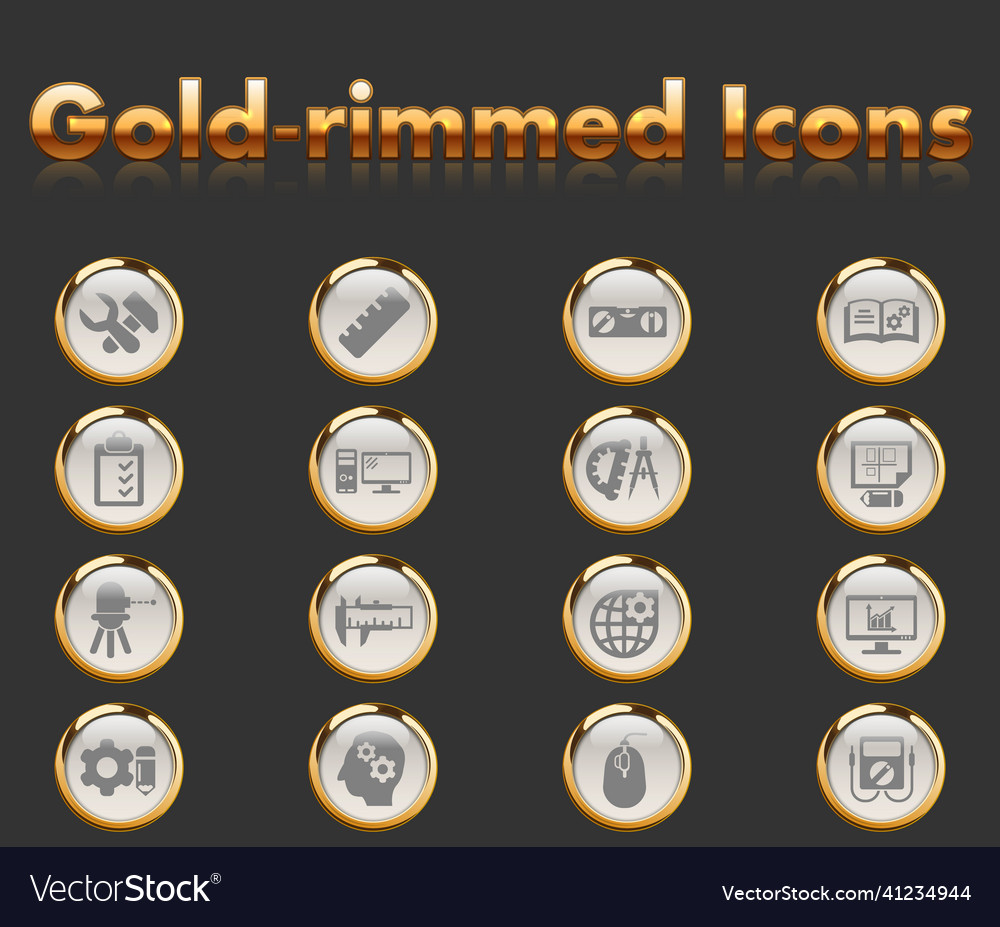 Engineering icon set Royalty Free Vector Image