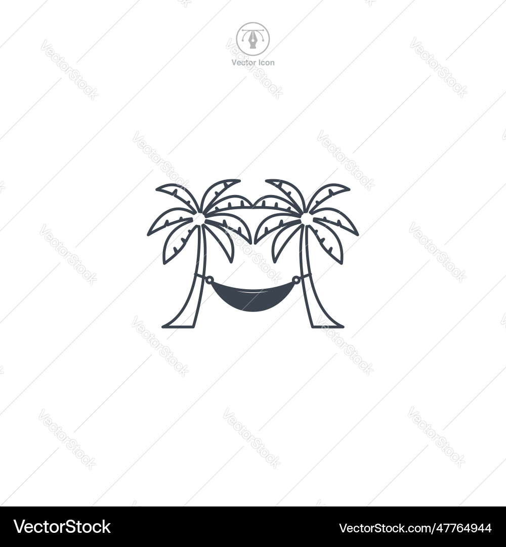 Hammock icon symbol isolated on white background Vector Image