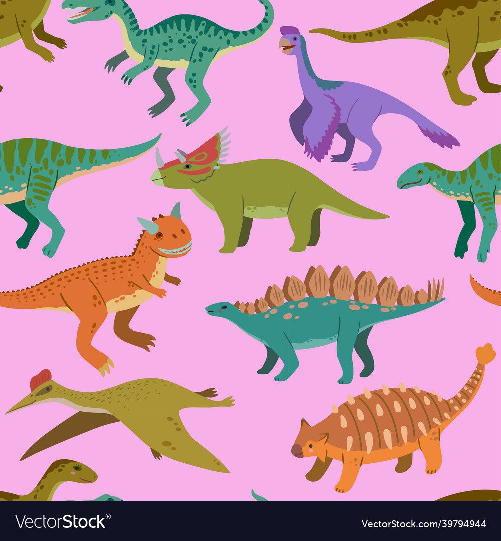 Seamless Pattern With Cute Cartoon Doodle Vector Image