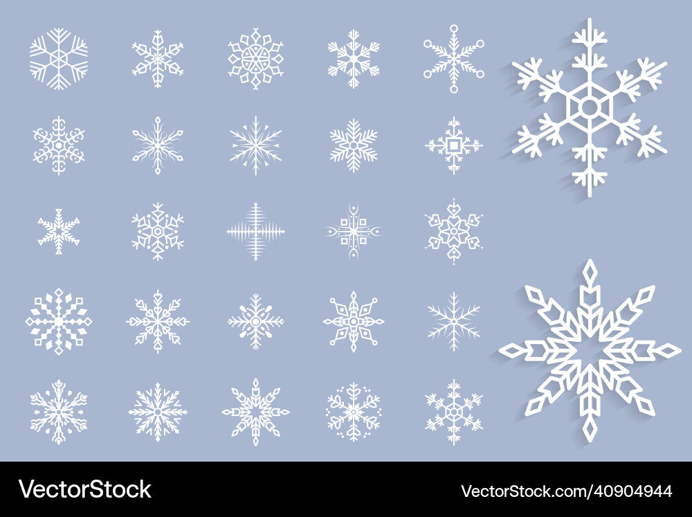 Snowflakes doodle hand drawn for christmas design Vector Image