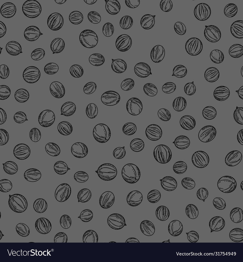 Black pepper seamless pattern on background Vector Image