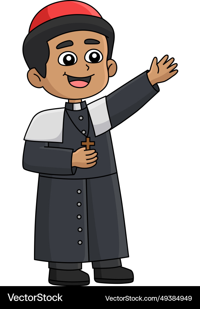 Christian priest cartoon colored clipart Vector Image