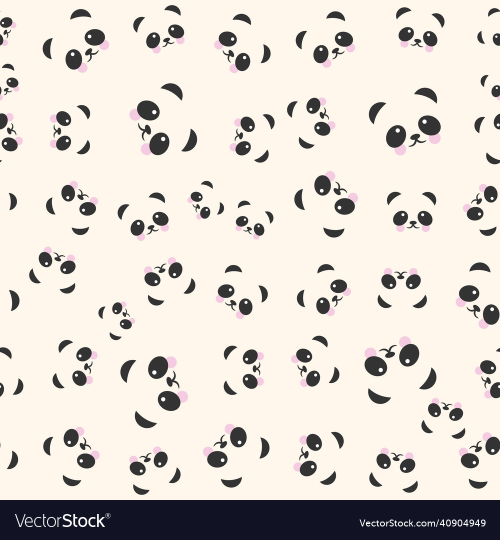 Cute panda seamless pattern background Royalty Free Vector