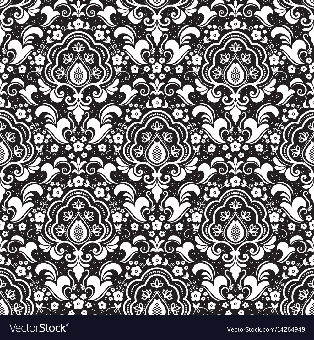 Damask seamless pattern background classical Vector Image