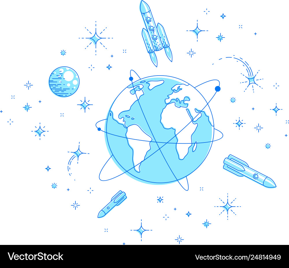 Earth in space our planet in huge cosmos Vector Image