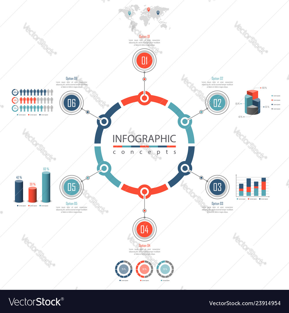 Abstract infographic template for chart diagram Vector Image