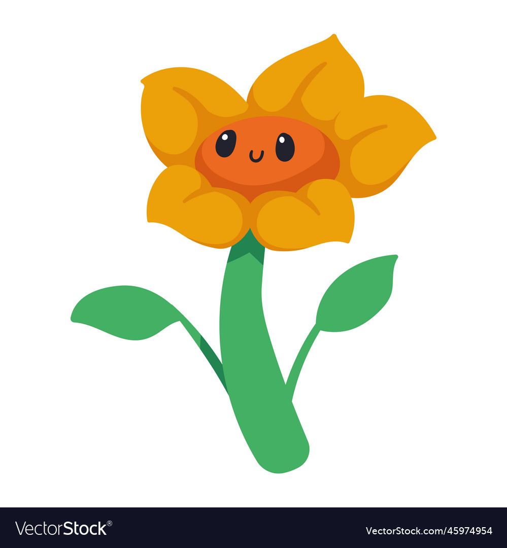 Beauty spring flower character Royalty Free Vector Image