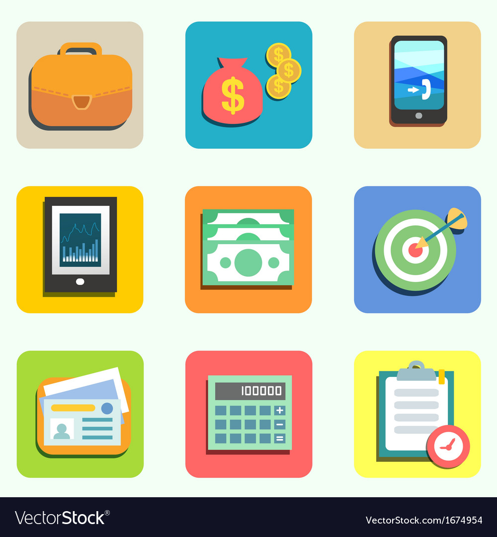 Finance flat icons Royalty Free Vector Image - VectorStock
