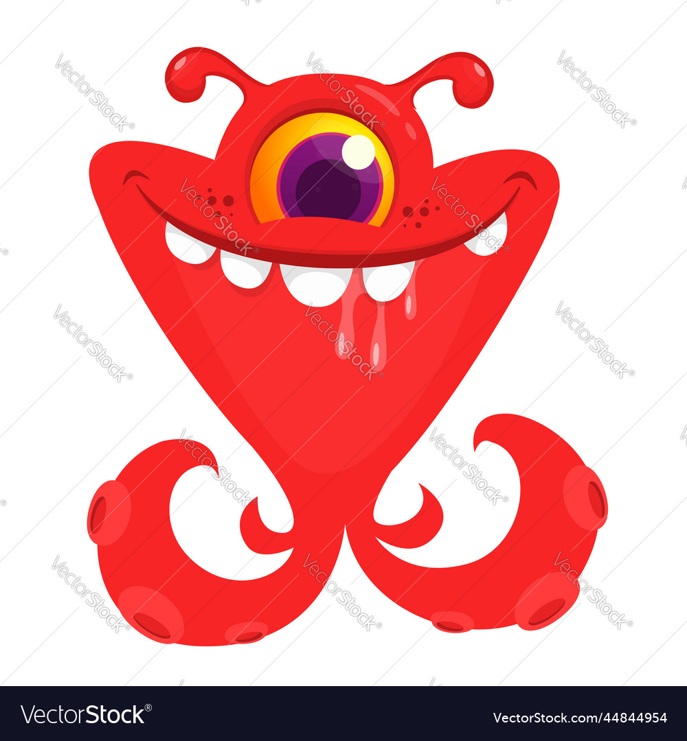 Happy Cartoon Monster Character Halloween Vector Image