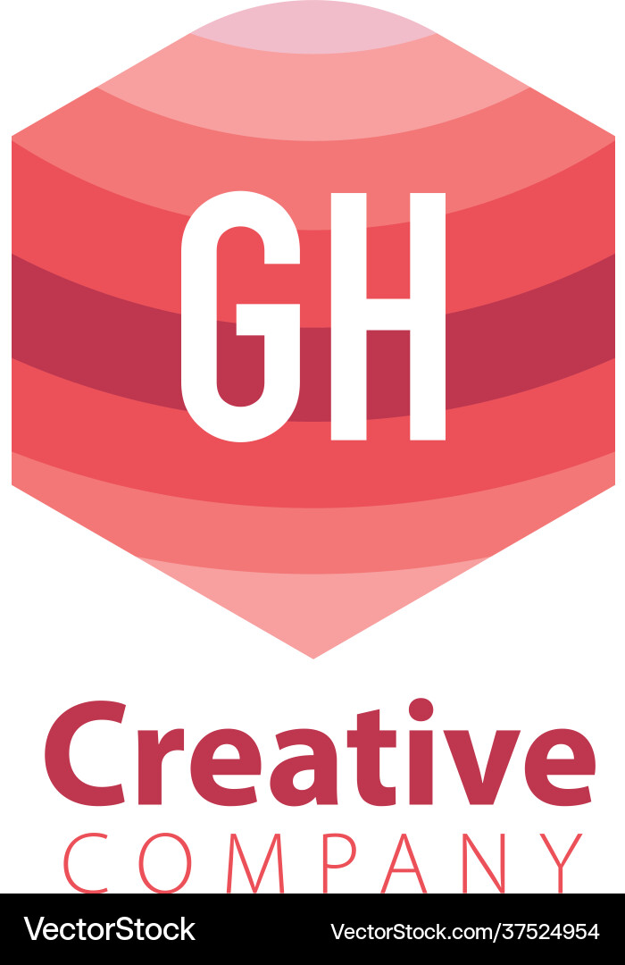 Initial letter gh colorful hexagonal logo Vector Image