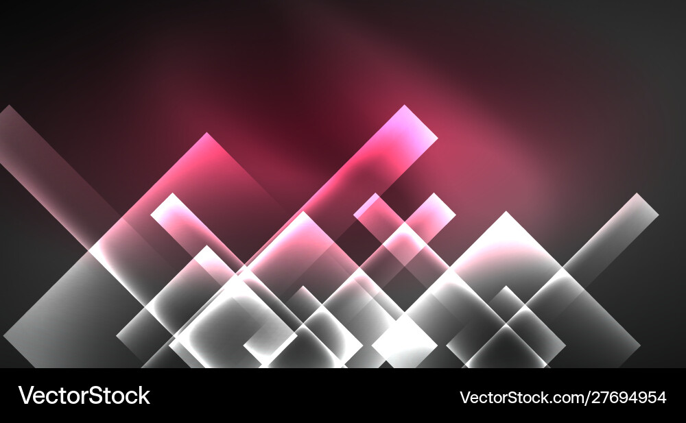 Neon shiny color squares on black modern template Vector Image