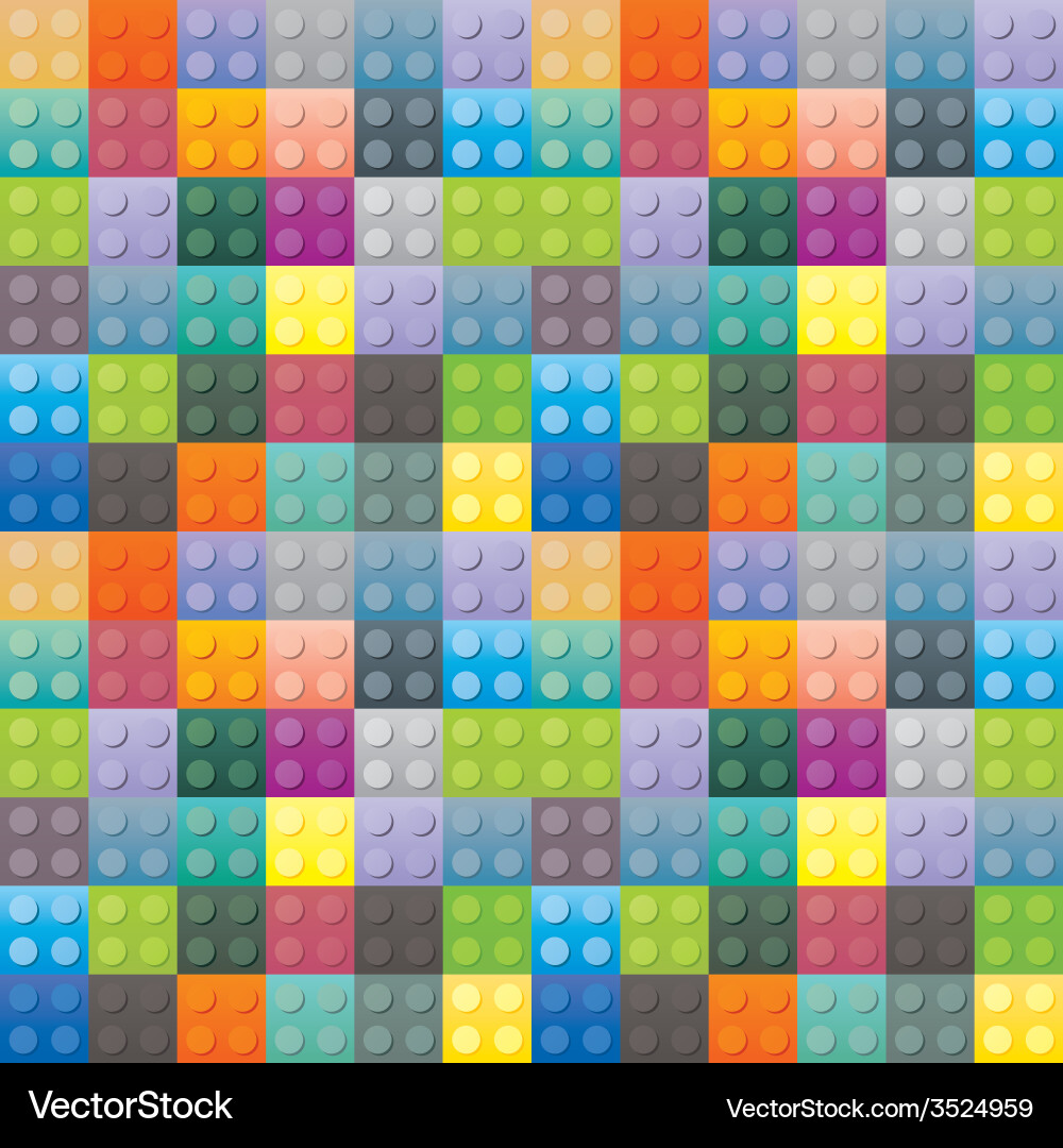 Colorful plastic brick pattern Royalty Free Vector Image