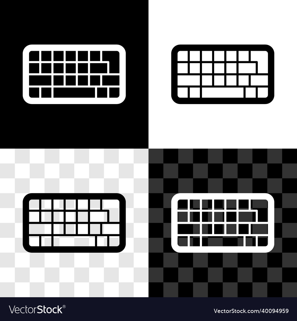 Set computer keyboard icon isolated on black Vector Image