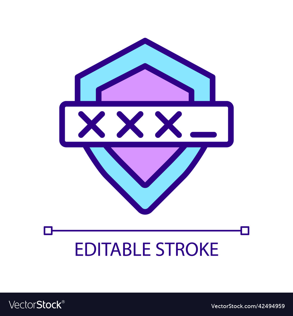 Strong password pixel perfect rgb color icon Vector Image Strong password pixel perfect rgb color icon Vector Image