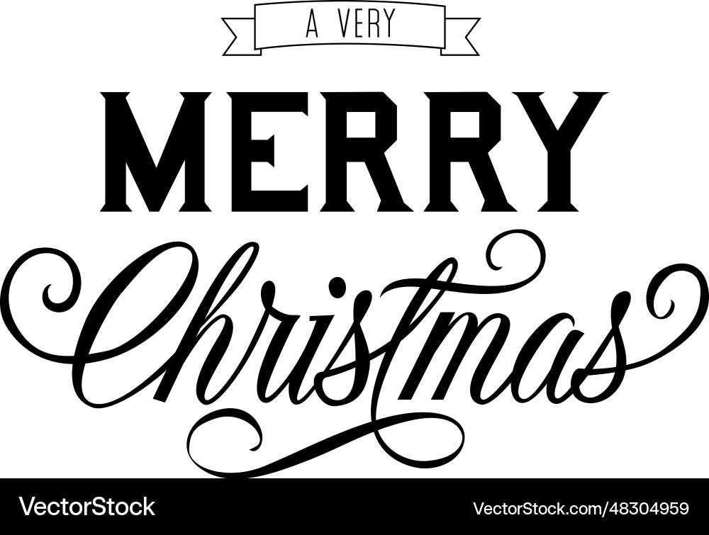 Very merry christmas lettering Royalty Free Vector Image