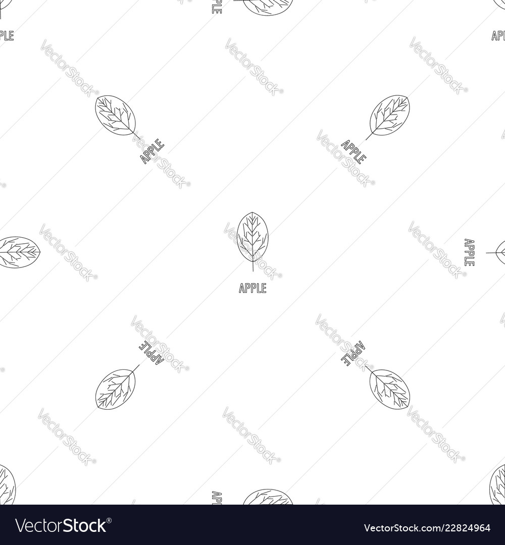 Apple leaf pattern seamless Royalty Free Vector Image