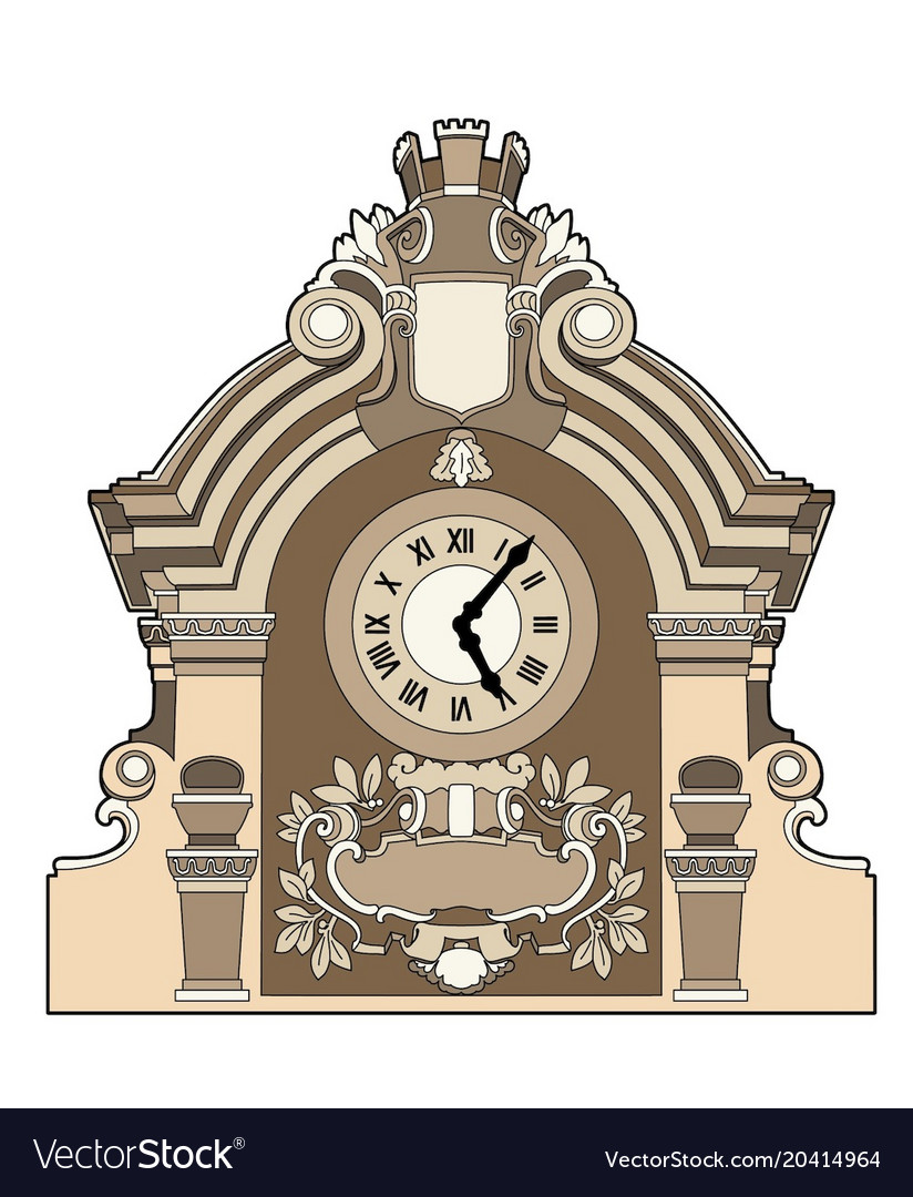 Big clock Royalty Free Vector Image - VectorStock