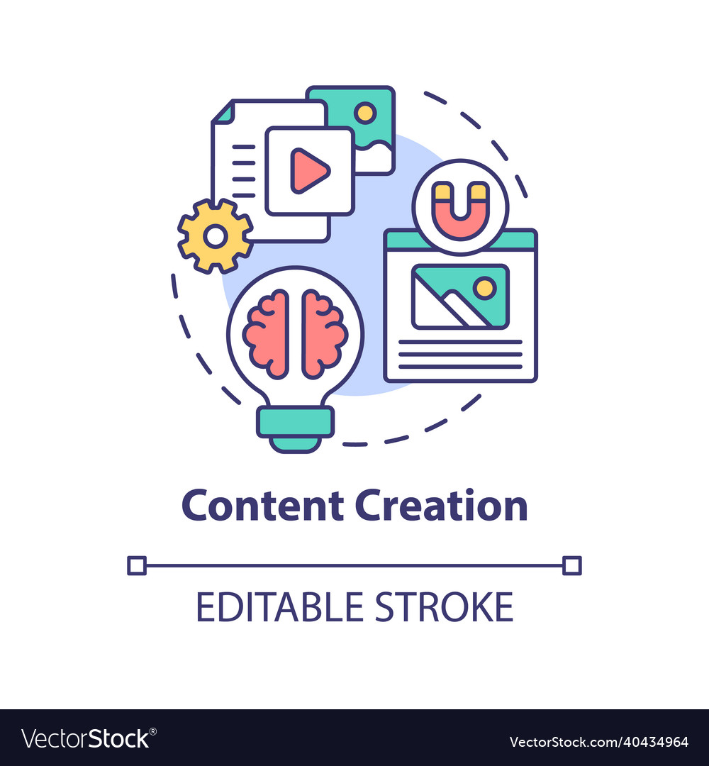 Content creation concept icon Royalty Free Vector Image