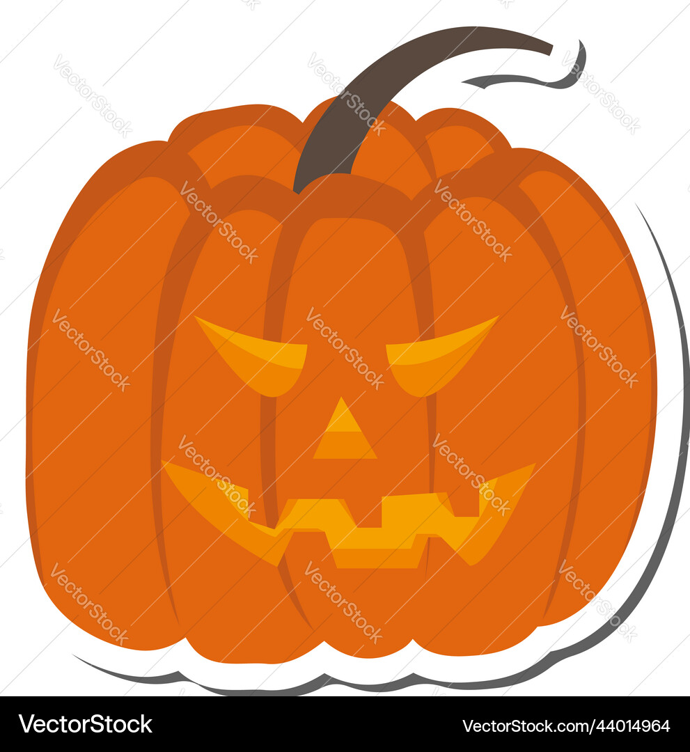 Halloween pumpkin sticker Royalty Free Vector Image
