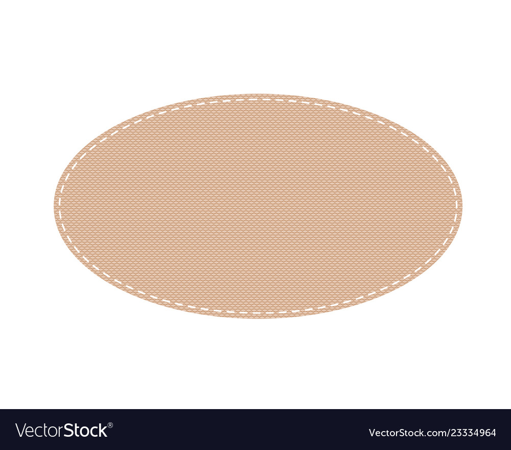 Oval patch with stitches Royalty Free Vector Image
