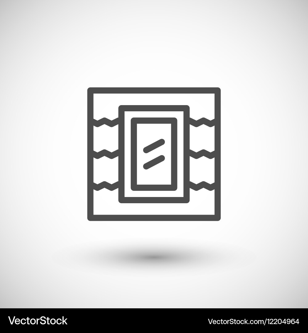 Roof window line icon Royalty Free Vector Image
